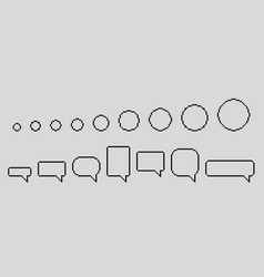 8 bit pixel dialog chat bubbles Royalty Free Vector Image
