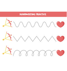 Tracing lines with valentine elements trace Vector Image