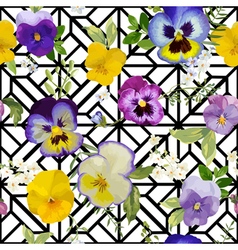 Pansy flowers background - seamless floral pattern