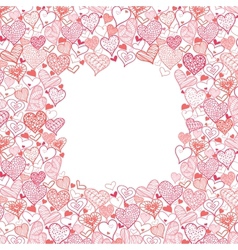 Frame with hand-drawn hearts in doodle frames Vector Image