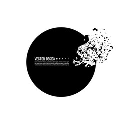 Abstract shatter background exploded black pieces Vector Image