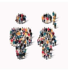 Group people standing community stick figure Vector Image