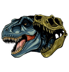 Cartoon t-rex who was very angry staring and Vector Image