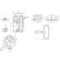 Bushing sketch engineering drawing Royalty Free Vector Image