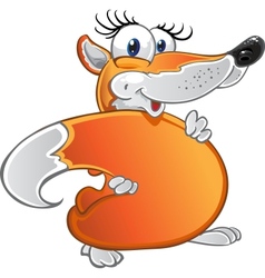 Cheerful fun Fox on the background Royalty Free Vector Image