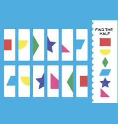 Education shapes matching game for preschool Vector Image