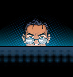 Software developer at work comic book style Vector Image
