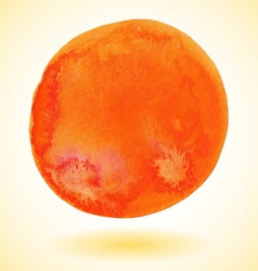 Orange watercolor paint circle Royalty Free Vector Image