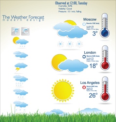 Modern weather forecast design layout Royalty Free Vector