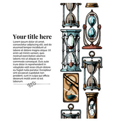 Skeleton hand with a retro hourglass Royalty Free Vector
