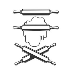 Dough and rolling pin bakery cooking kitchenware Vector Image