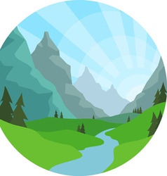 Background lake inlet cartoon spring lagoon Vector Image