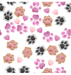 Cat and dog paw print with claws Royalty Free Vector Image