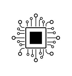 Integrated circuit chip icon graphic design Vector Image