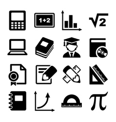 Mathematics icons set Royalty Free Vector Image