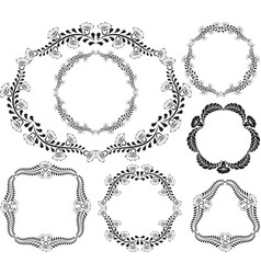 Silhouette decorative frames Royalty Free Vector Image