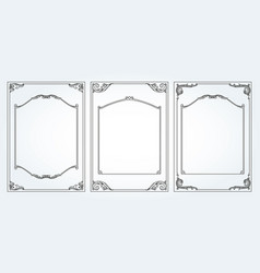 Decorative rectangle frames and borders set 4 Vector Image