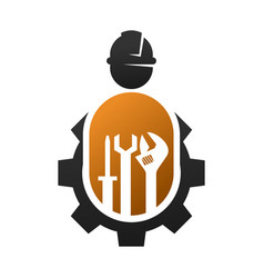 Service gear machine team logo icon brand identity