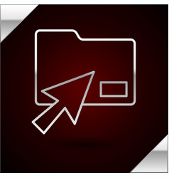 Silver cursor click document folder icon isolated Vector Image