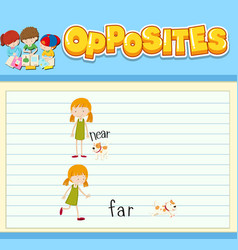 Opposite words for near and distant Royalty Free Vector