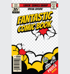 Retro magazine cover vintage comic book Royalty Free Vector