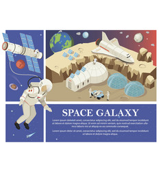 Space ship isometric flowchart Royalty Free Vector Image