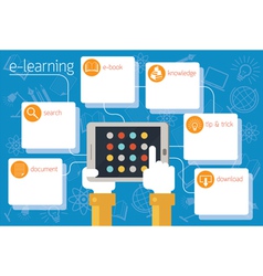 School online e-learning objects background Vector Image