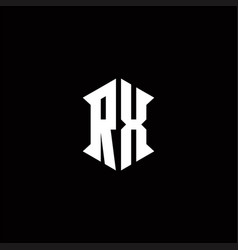 Rx logo monogram with shield shape designs Vector Image