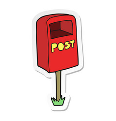 Sticker of a cartoon post box Royalty Free Vector Image