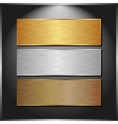 Metallic banners Royalty Free Vector Image - VectorStock