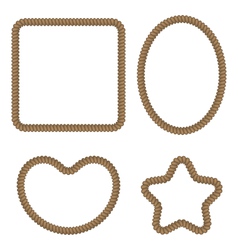 Different rope elements and forms isolated on Vector Image