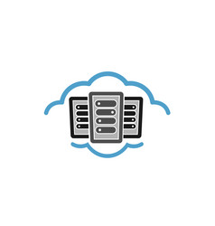 Data center logo database hosting emblem digital Vector Image