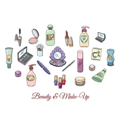 Foundation cream cosmetic make up outline icon Vector Image