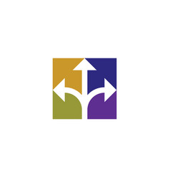 Three-way direction arrow sign on white Royalty Free Vector Three-way direction arrow sign on white Royalty Free Vector
