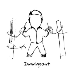 Refugees family illegal immigrants political Vector Image