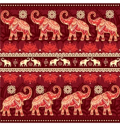 Seamless pattern with decorated elephants Vector Image