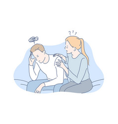 Frustration Emotional Stress Depression Concept Vector Image