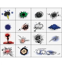 Graffiti comic book explosions Royalty Free Vector Image