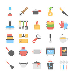 Kitchen utensils icons set Royalty Free Vector Image