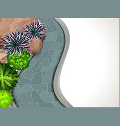 Aerial view garden border Royalty Free Vector Image