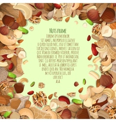 Realistic nuts frame Royalty Free Vector Image