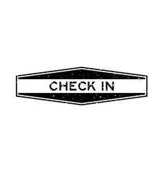 Grunge black check out word hexagon rubber seal Vector Image
