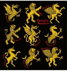 Heraldic beasts Royalty Free Vector Image - VectorStock