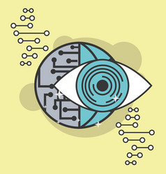 Machine vision logo concept Royalty Free Vector Image