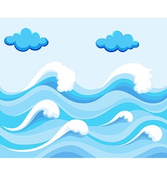 Nature scene with blue ocean Royalty Free Vector Image