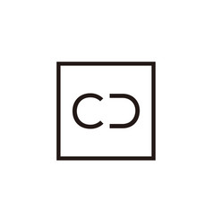 Creative initial letter cd square logo design Vector Image