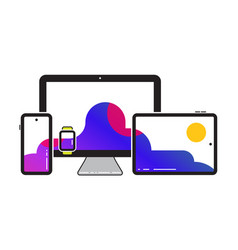 Cross-platform icons cross platforming devices Vector Image
