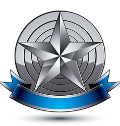 Heraldic 3d glossy blue and gray icon - can be Vector Image