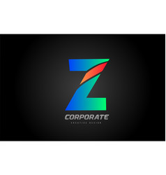 Blue black alphabet letter z logo icon design Vector Image