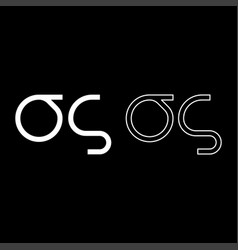 Sigma greek symbol small letter lowercase font Vector Image